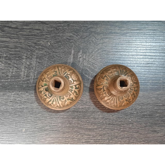 Antique Victorian Eastlake Brass Bronze Door Knobs - Set of 2 | Chairish