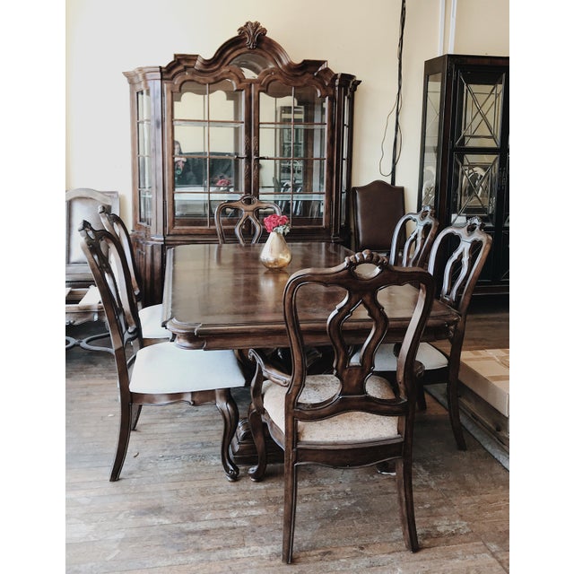 Thomasville Furniture Hills Of Tuscany Dark Rustico Trestle Dining Table Set Chairish