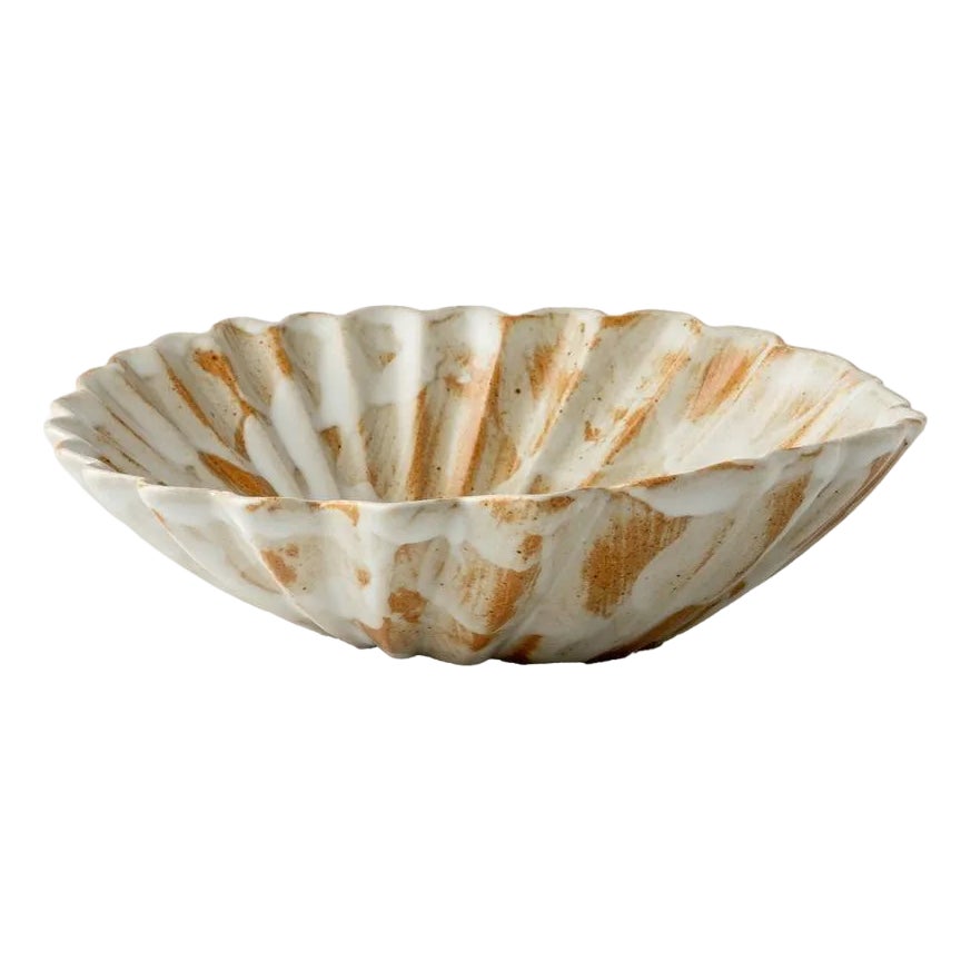 Handmade Clay Shell-Shaped Art Dinner Plate | Chairish