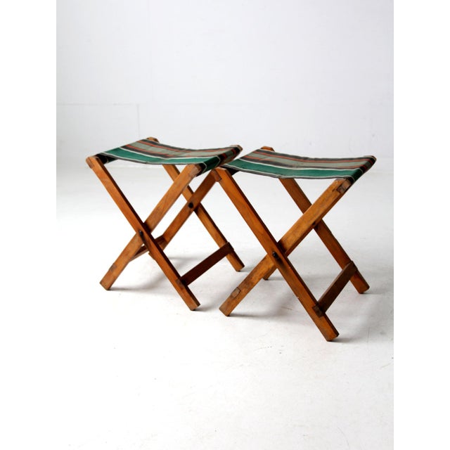 Vintage Camp Stools Pair | Chairish