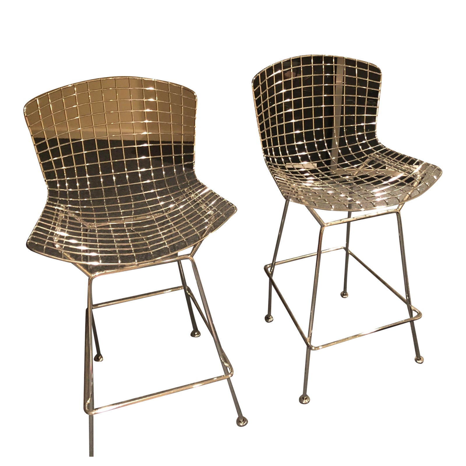 Bertoia Chrome Bar Stools | Chairish