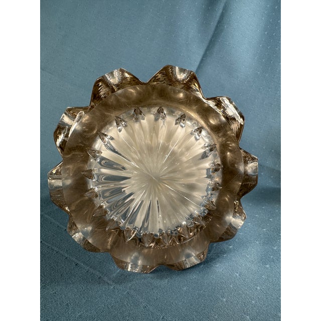 Mid 20th Century Ribbed Glass Jar With Embossed Sterling Silver Top ...