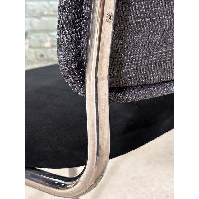 6 Marcel Breuer Black Leather Cesca Side/Dining Chairs for Knoll, 1980 ...