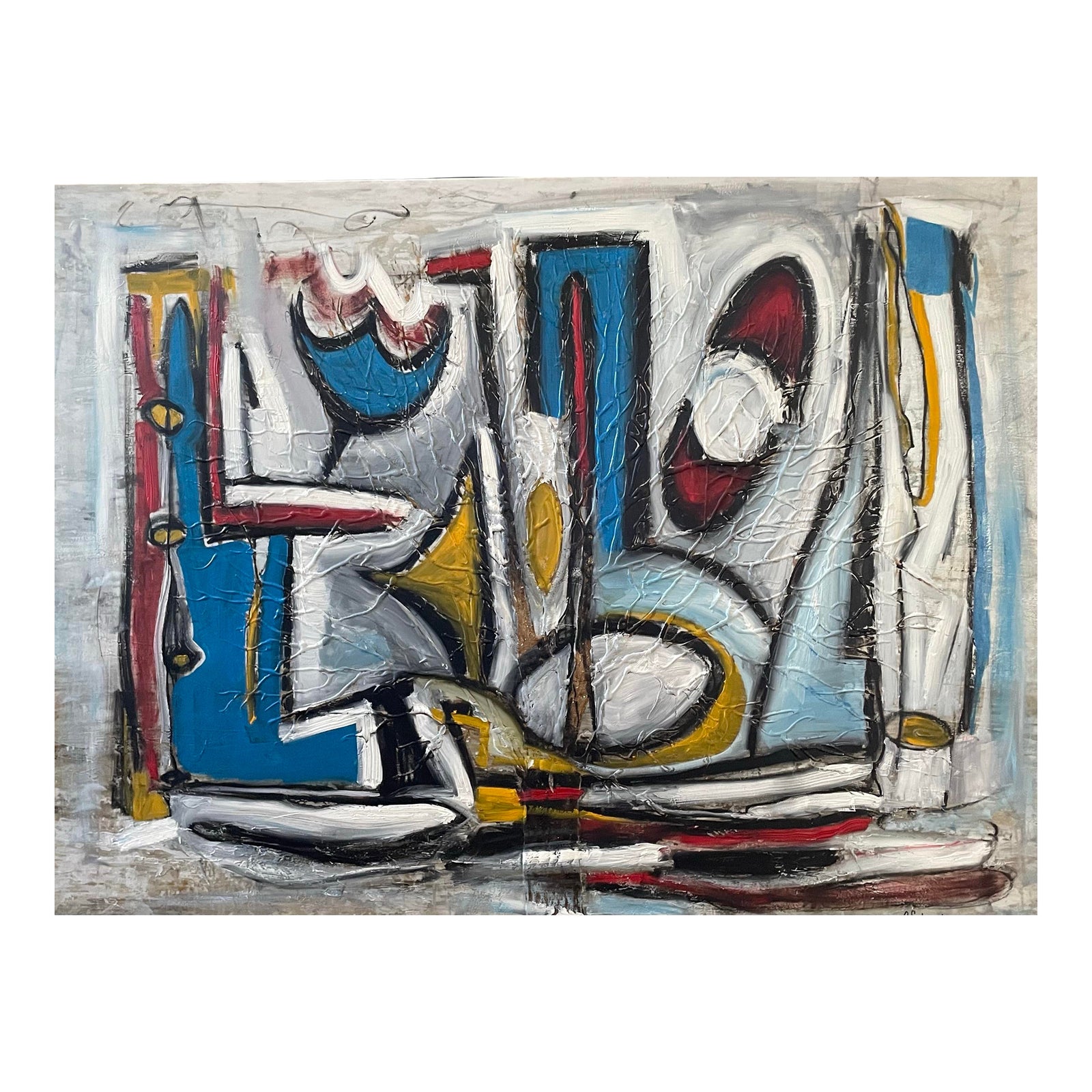 Large Listed John Schwab Original Abstract Expressionist Oil Painting ...