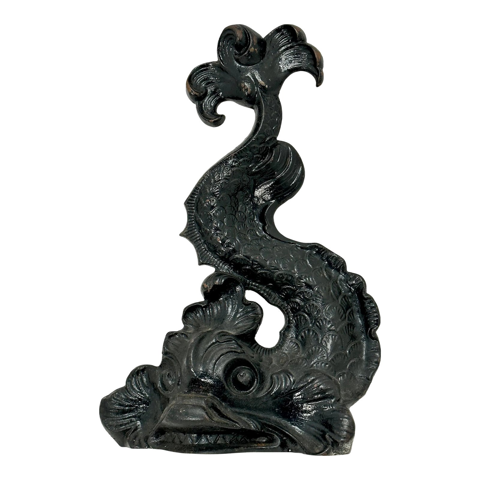 Unusual Large 14 Inch Size Antique Victorian Era Cast Iron Dolphin ...