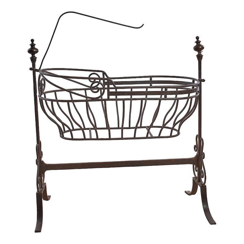 Empire Cradle in Wrought Iron | Chairish