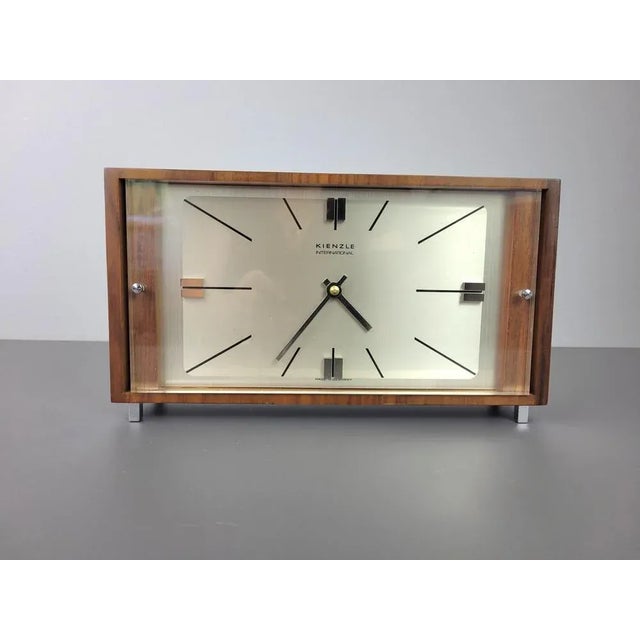 German Table Clock in Silver from Kienzle International, 1950s | Chairish