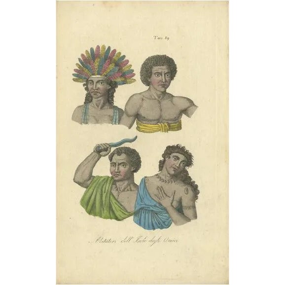 Ferrario, Natives of Tonga, Friendly Islands, 1830, Hand Colored Print ...