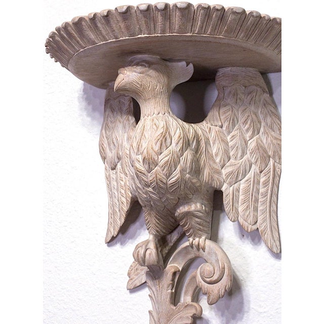 Late 20th Century Maitland Smith Carved Wood Eagle Wall Shelves - a ...