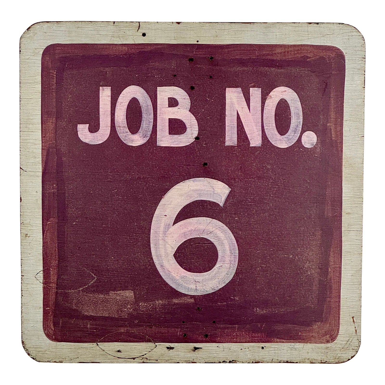 Vintage Mid 20th Century Factory Sign "Job No. 6" in Pink & Purple ...
