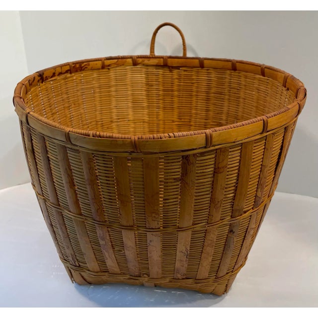 Vintage Chinese One Handled Basket | Chairish