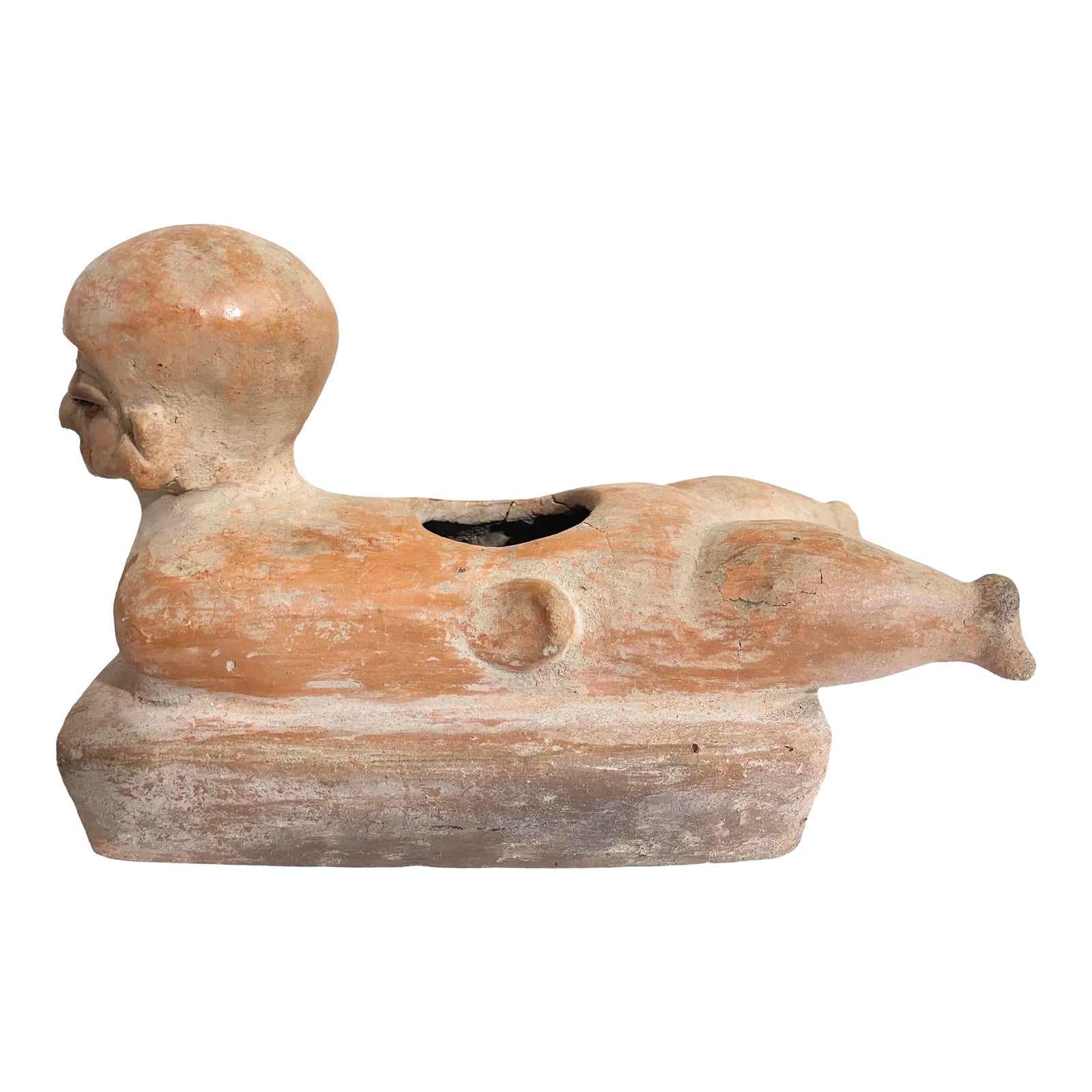 Pre-Columbian - Jama Coaque Male Figure W/ Helmet | Chairish