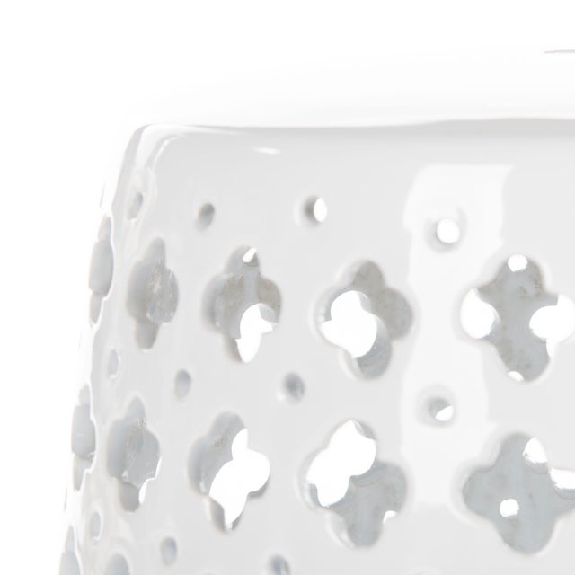Ceramic Garden Stool in White | Chairish
