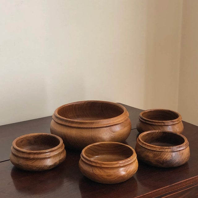 Circa 1980 Teak Wood Serving Bowls — a Set | Chairish