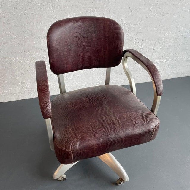 Industrial Mid-Century Aluminum Leather Office Desk Chair by GoodForm ...
