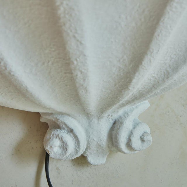 Art Deco Plaster Shell Sconce by Elgé, France 1960s | Chairish