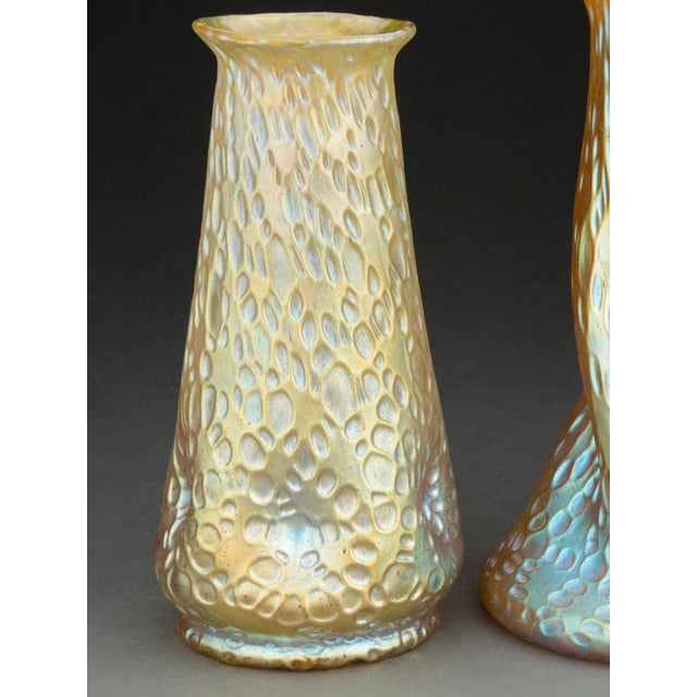 1900s Loetz Candia Diaspora Vases - Set of 2 | Chairish