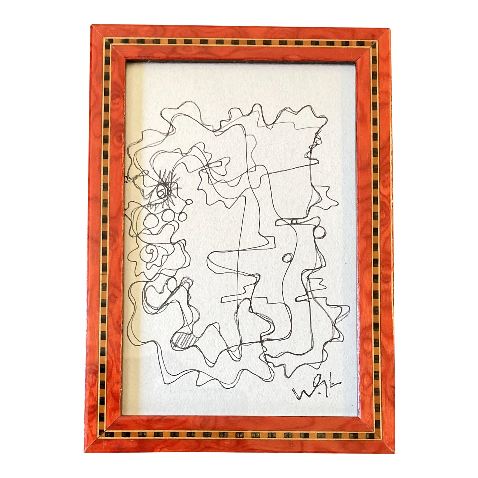 1980’s Original Wayne Cunningham Small Abstract Ink Drawing Vintage ...