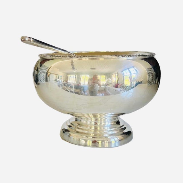 Vintage 1940s Footed Silver Plate Bowl Champagne Tub Cooler Centerpiece ...