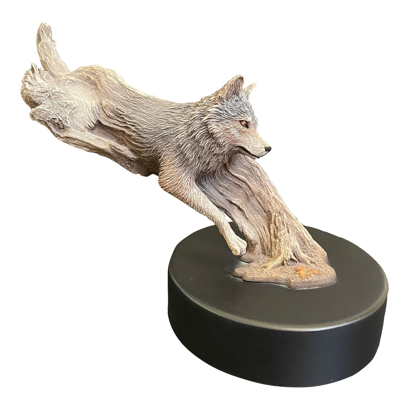 Rick Cain Limited Edition Sculpture "Leaping Wolf" | Chairish