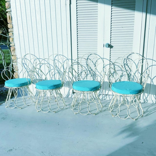 Vintage Metal Loop Patio Chairs - Set of Four | Chairish