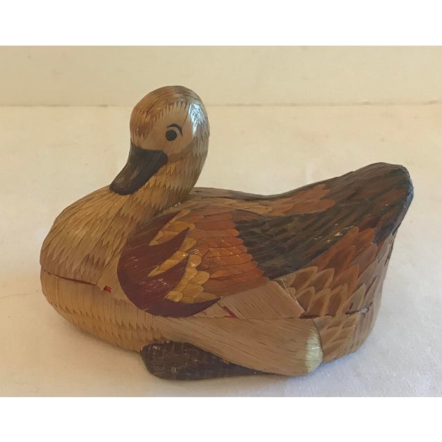 Vintage Wooden Duck Form Trinket Box | Chairish