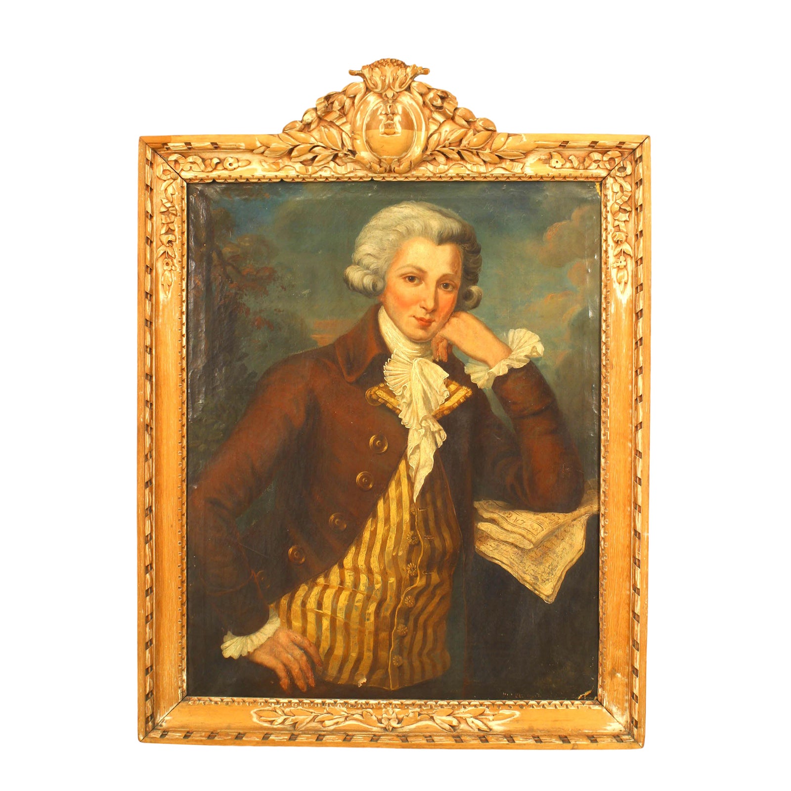 18th Century French Louis XVI Young Man Portrait Painting | Chairish