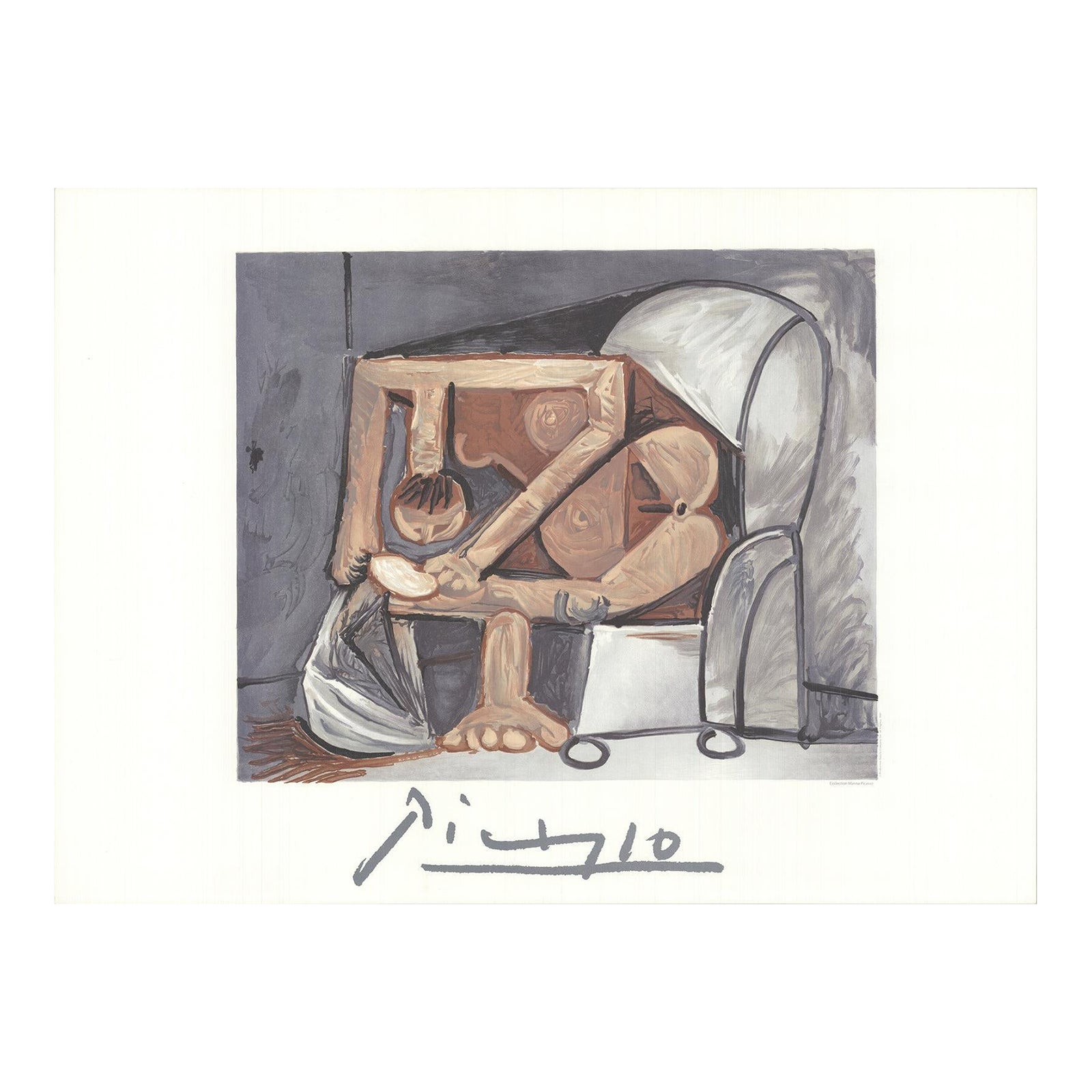 1982 Pablo Picasso 'Femme a la Toilette' cubism Gray,White,Brown France ...