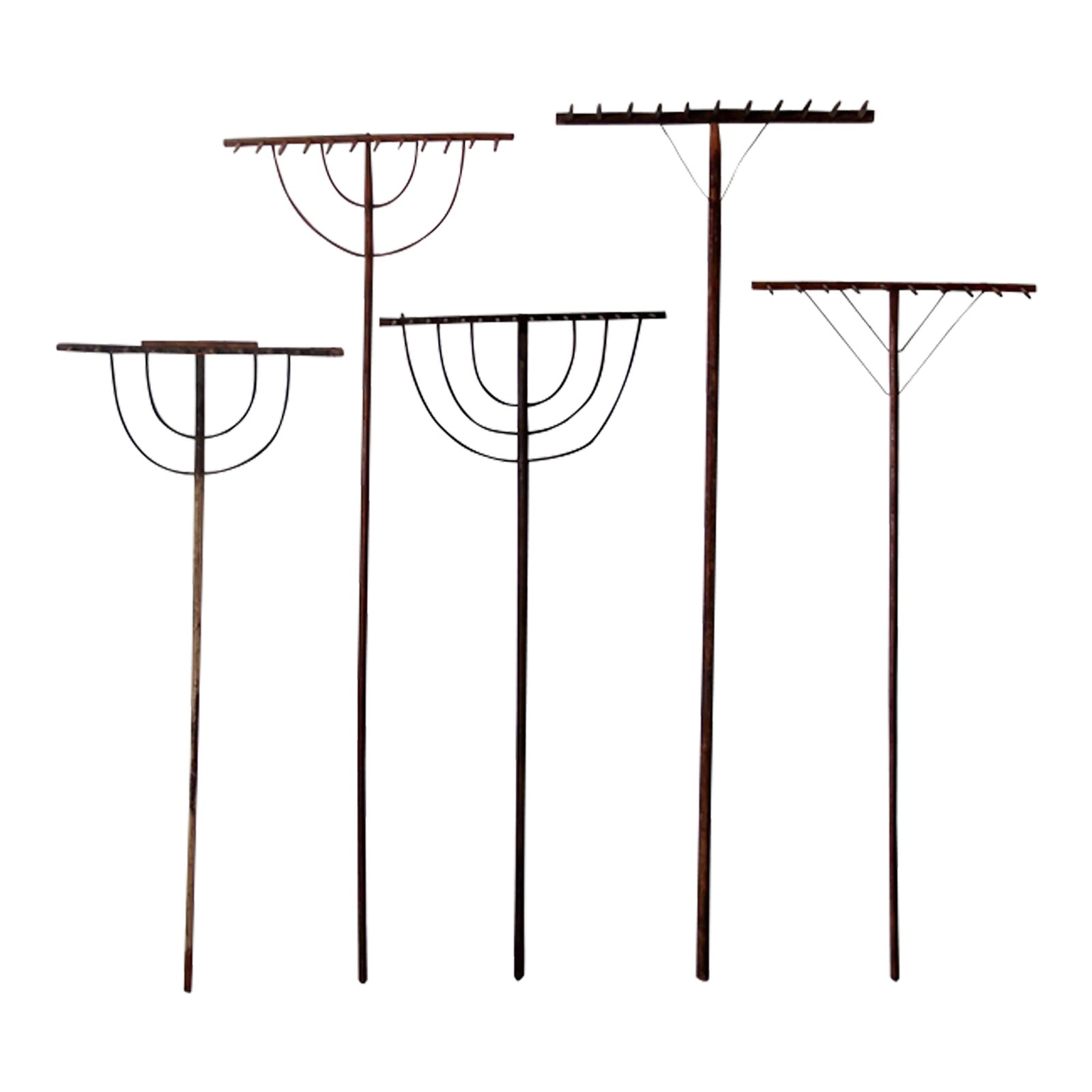 Antique Primitive Hay Rakes Collection Set of 5 | Chairish