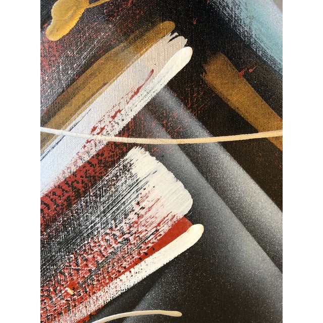 1990s Black and White Post Modern Abstract Painting | Chairish