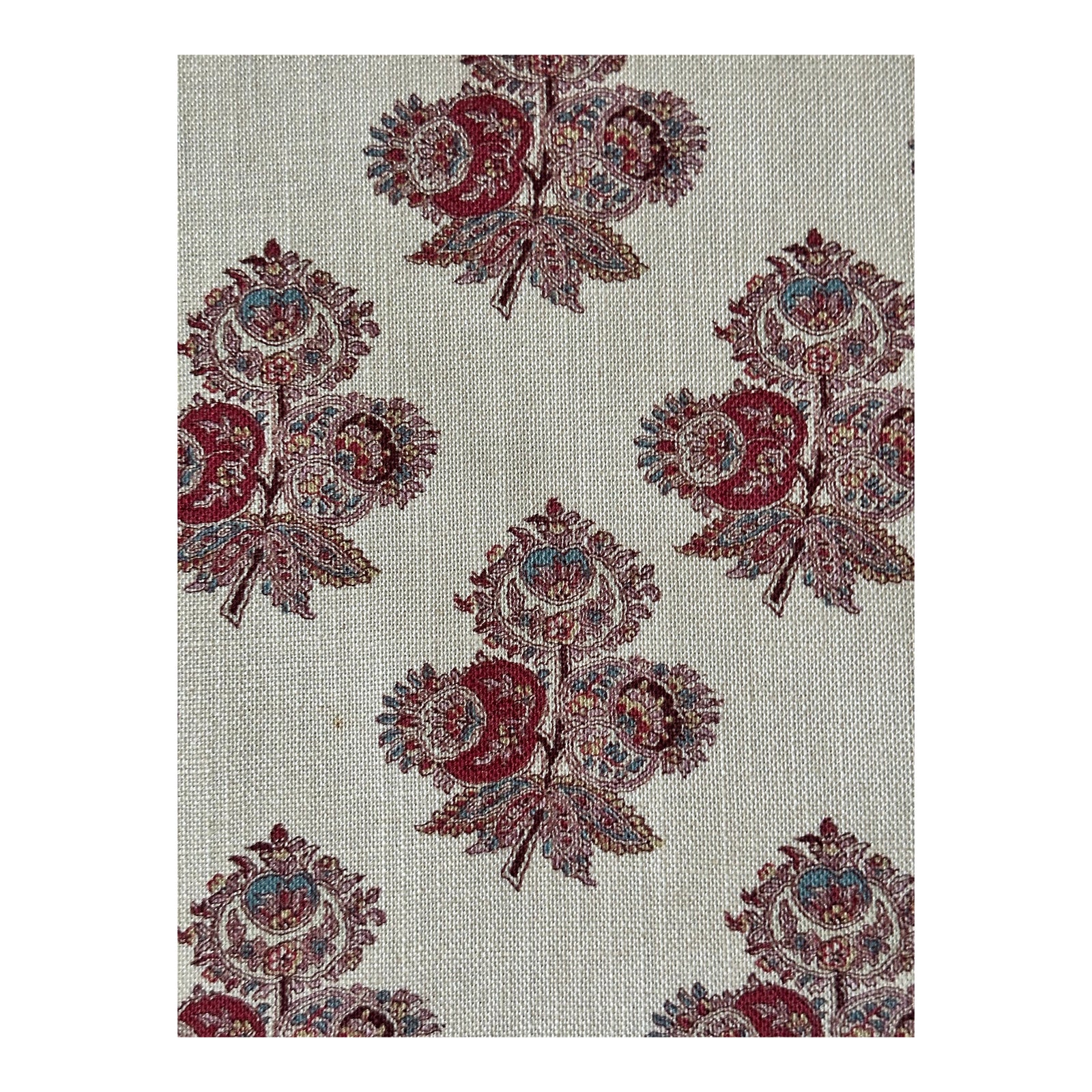 Poppy Paisley Linen Blend Fabric by Gp & J Baker 3 Yards | Chairish