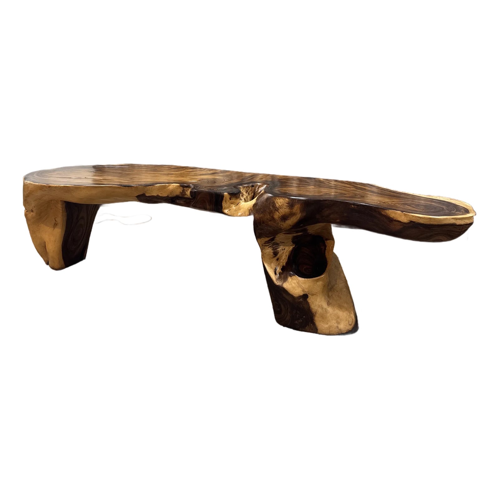 Monumental Suar Root Live-Edge Console Table | Chairish