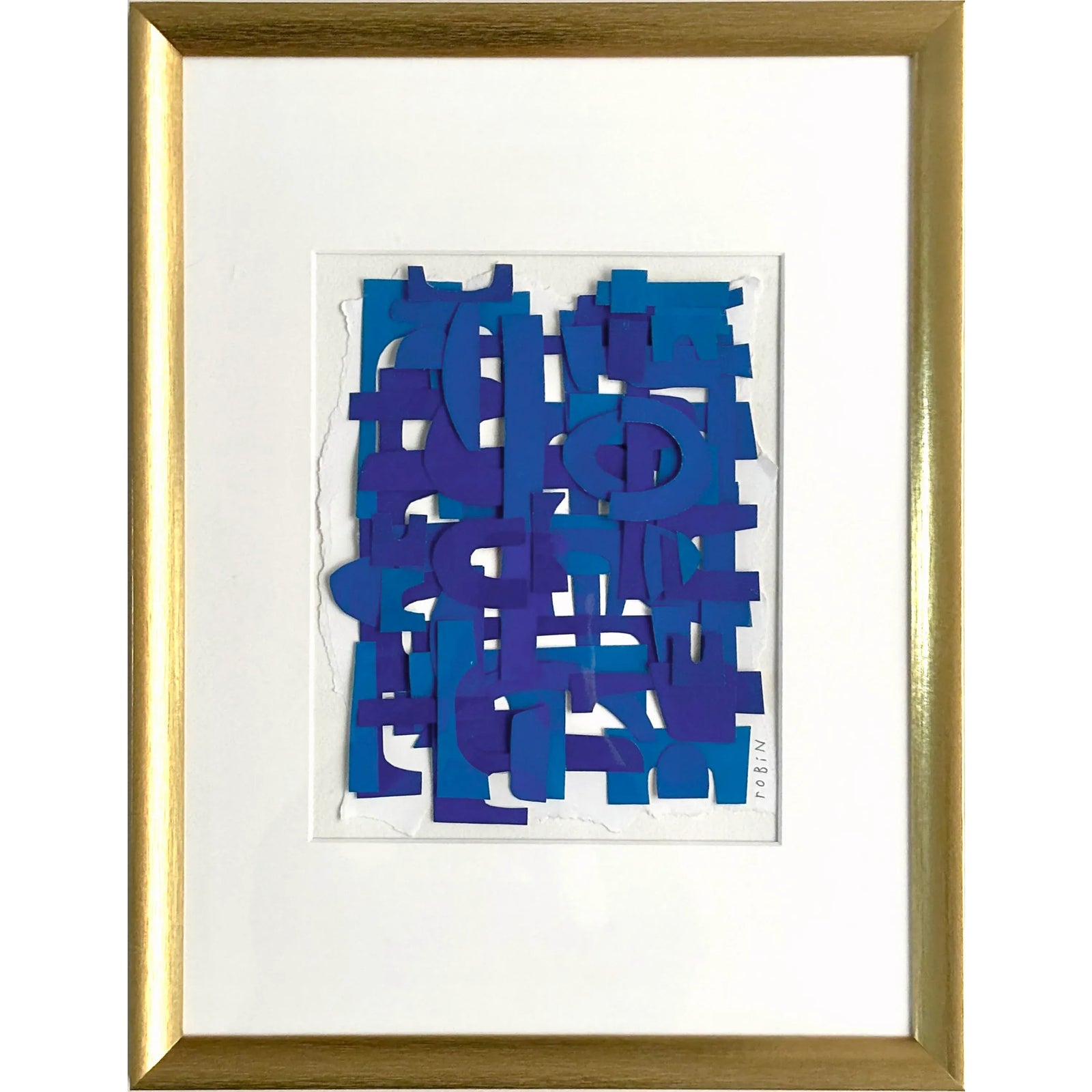 Agua De Beber. Original Collage Art by Robin Zingone, Framed | Chairish