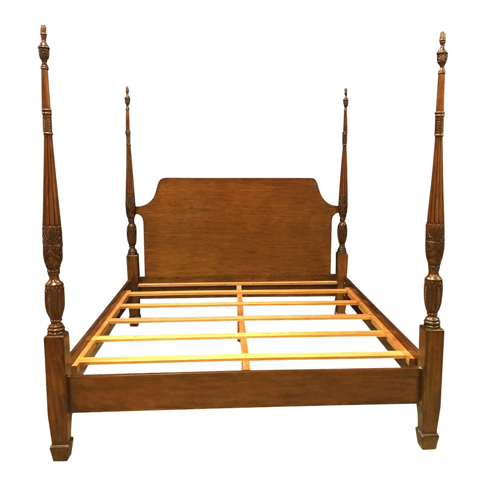 Traditional Mahogany Rice Carved Poster Bed by Leighton Hall - Showroom ...