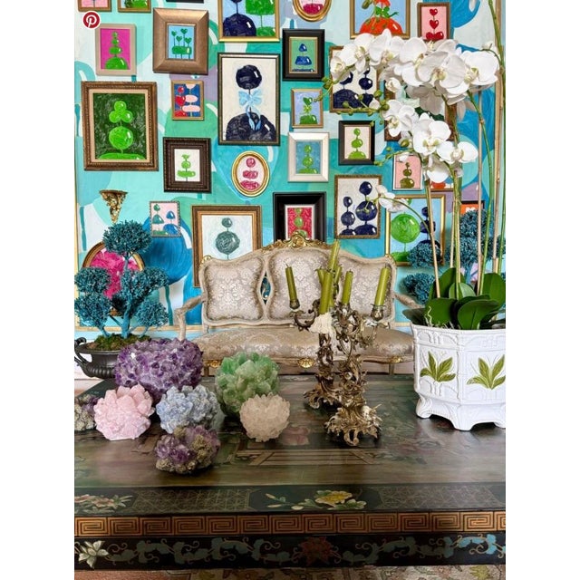 Abstract Topiary Oil Painting by Daniel Zimmerman, Framed | Chairish