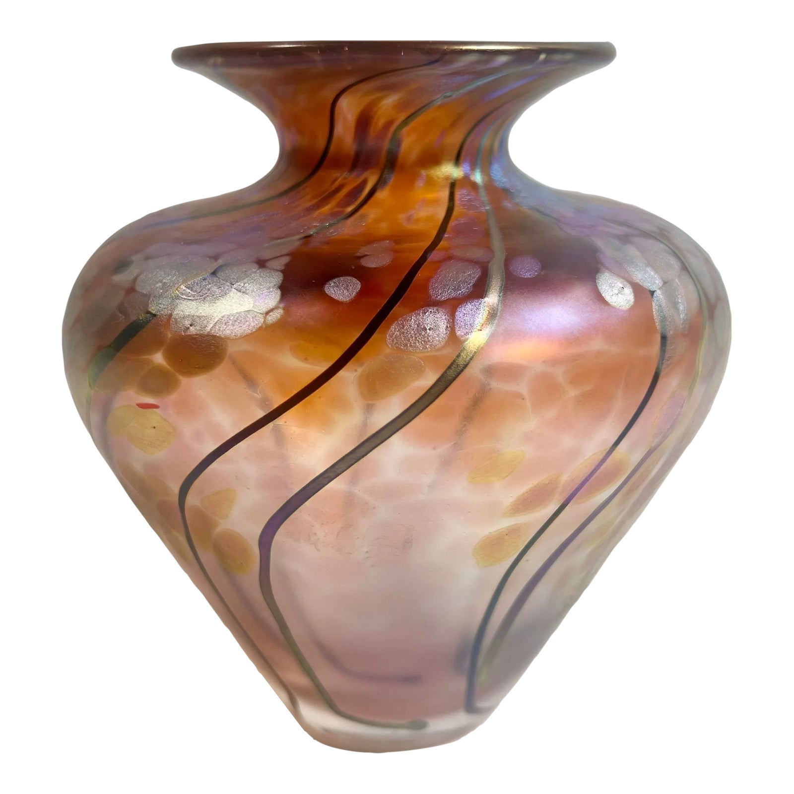 Tim Lazer Art Glass Vase Signed, Dated | Chairish