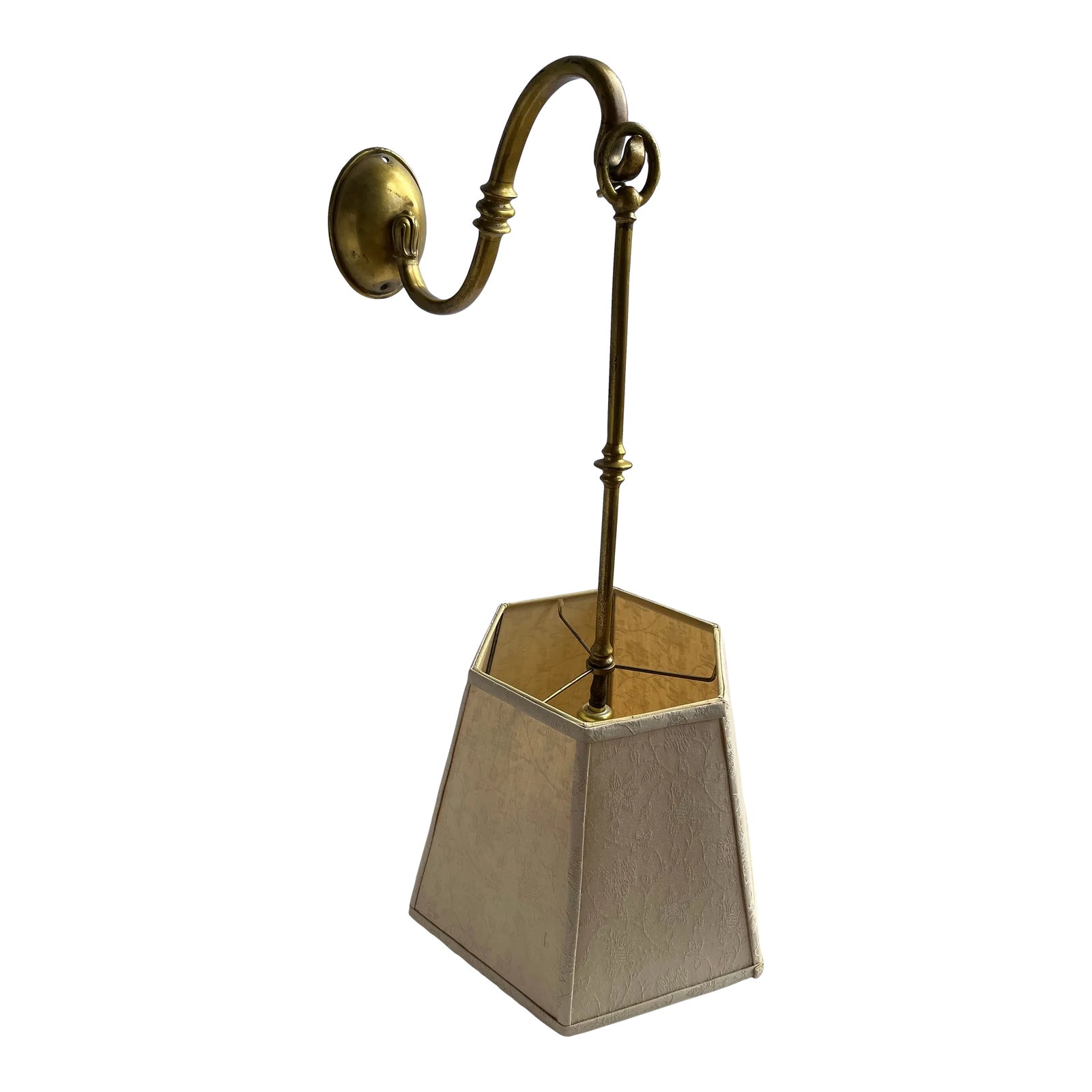 Antique Brass Hanging Wall Lamp | Chairish