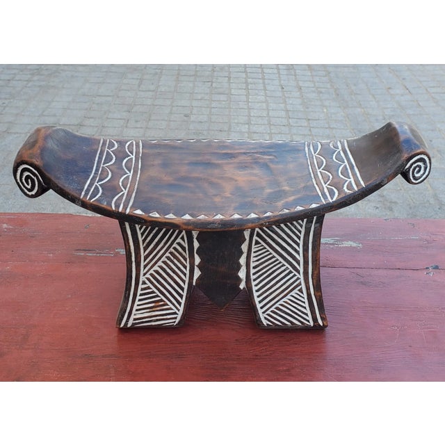 Moroccan Handmade Wooden Stool | Chairish