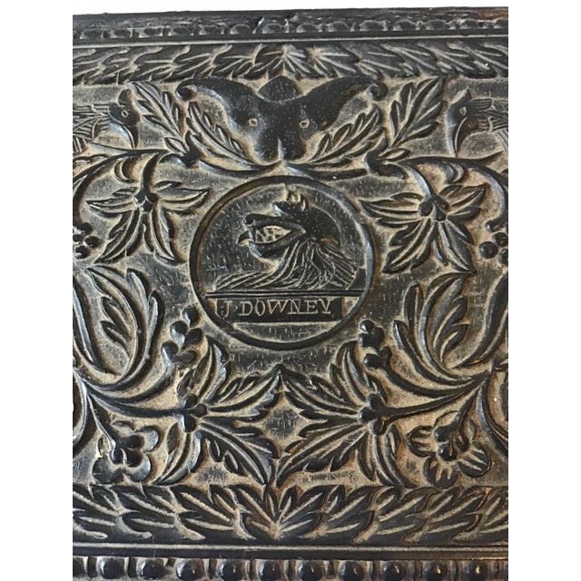 19th Century Carved Wood Box Inscribed J, Downey | Chairish