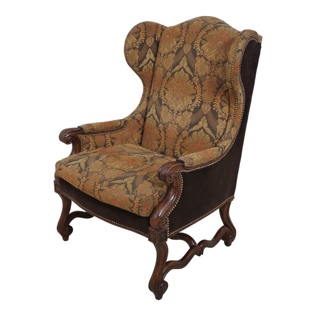 Ferguson Copeland Continental Style Upholstered Throne Chair | Chairish
