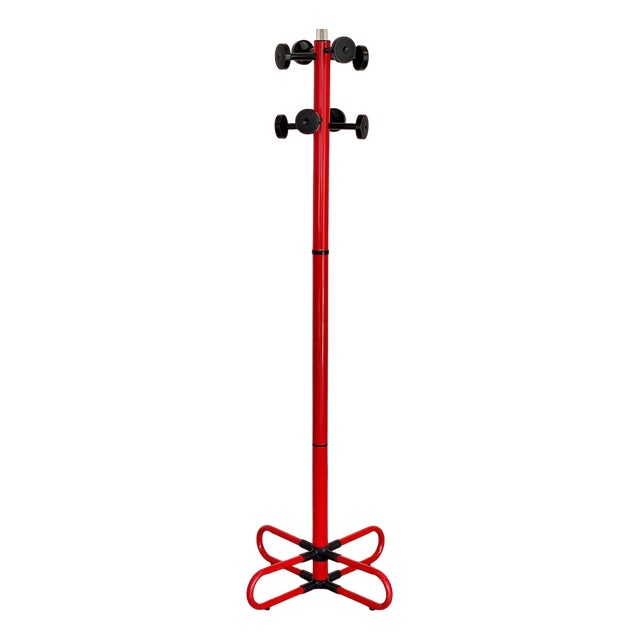 Vintage Red Metal Coat Rack, 1980s | Chairish