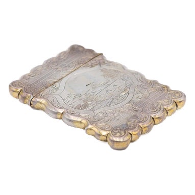 Silver Cardboard Box with Guilloche Engravings | Chairish