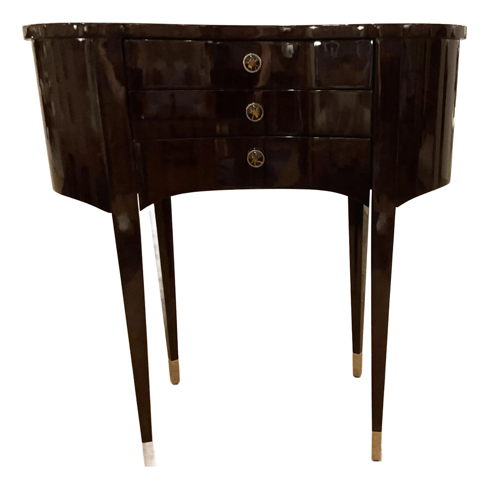 Jonathan Charles Modern Lacquered Mahogany Kidney Bean Side Table ...