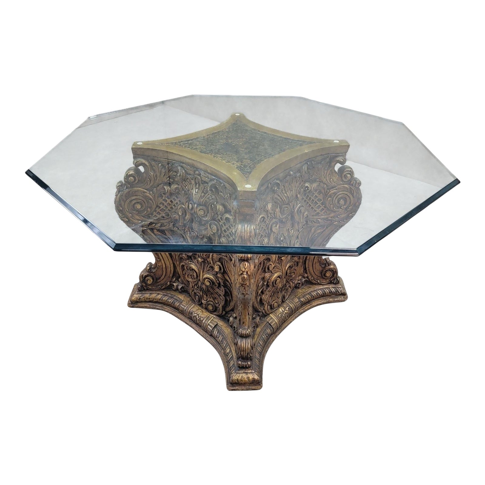 Antique Italian Architectural Carved Ornate Gilt Wood Base Dining ...