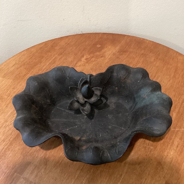 Antique Japanese Meiji Period (1868-1912) Cast Iron Lotus Leaf Bowl ...