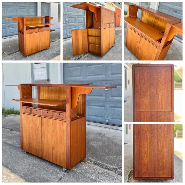 The Ultimate Compact Rolling Dry Bar for Captains Line by D Scan | Chairish