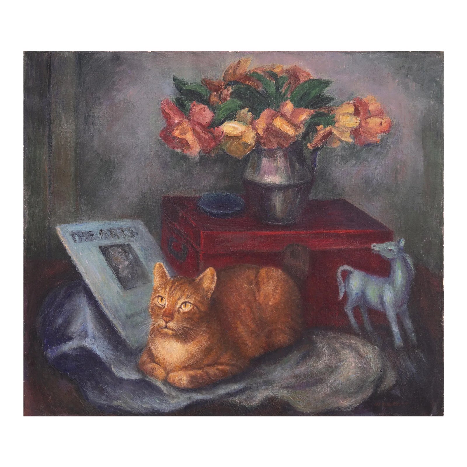 'Ginger Cat With Still Life' by Jay Risling, 1941, Works Progress ...