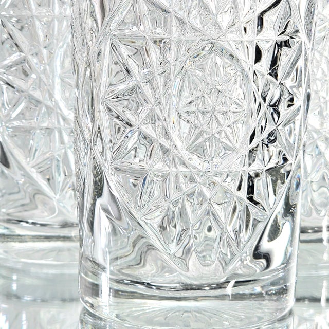 Libbey Glass Hobstar Highball Iced Tea Water Tumblers Set of 6 16 Oz ...