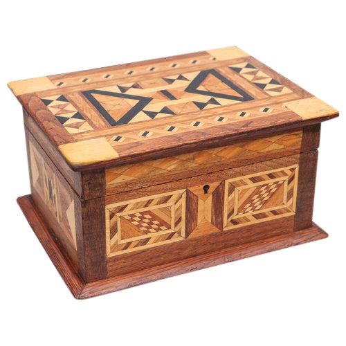 Folk Art Parquetry Box | Chairish