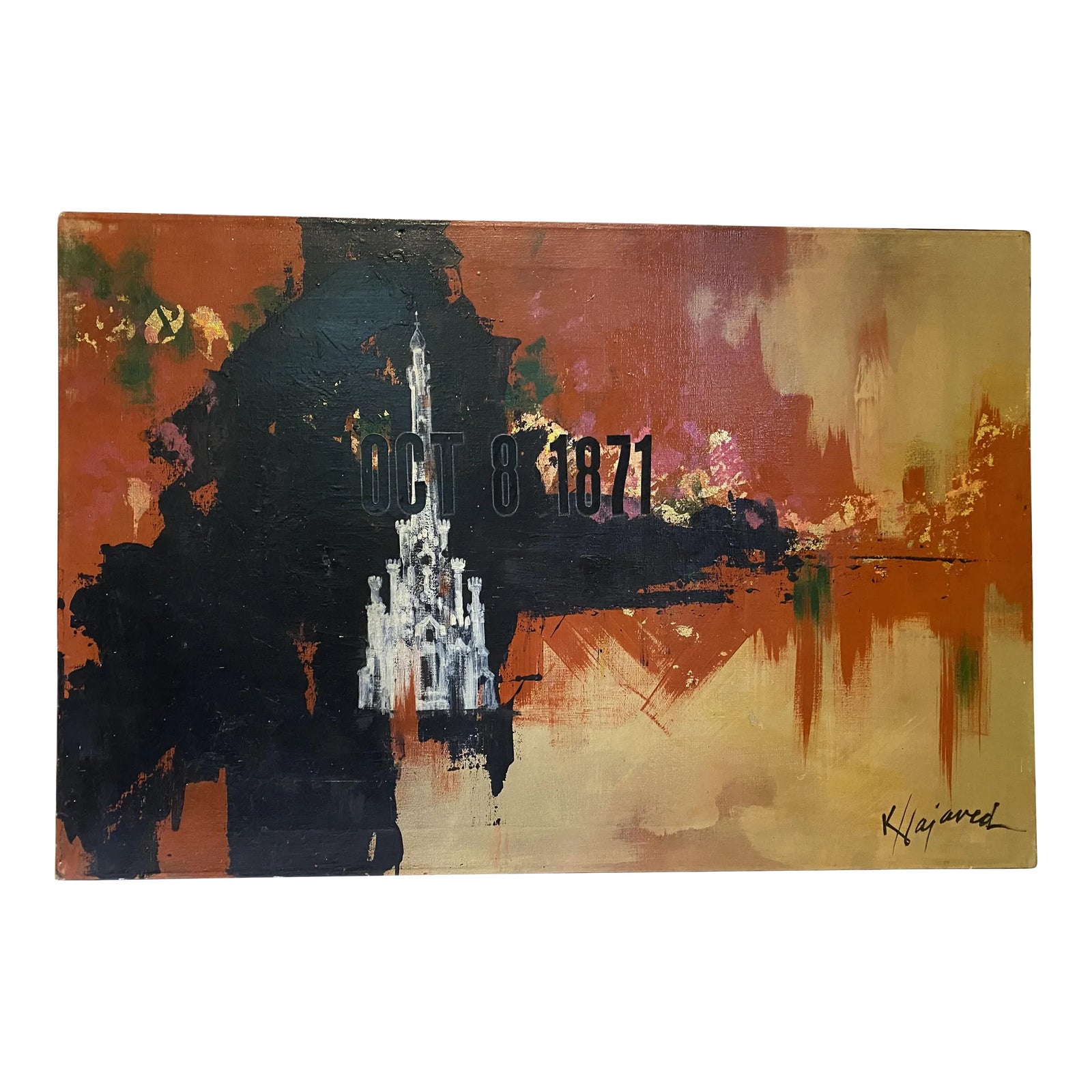 Painting Inspired by the Great Chicago Fire | Chairish